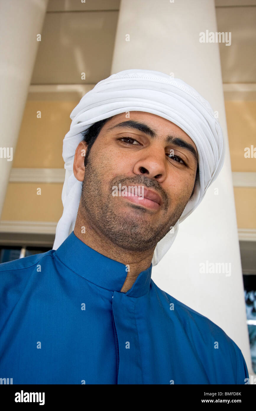 Local Arab man in typical clothing and headdress. Dubai, UAE Stock ...