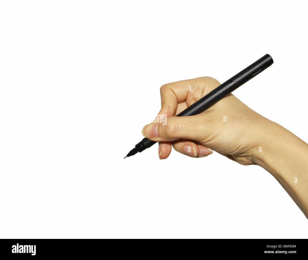 Hand with pen Stock Photo - Alamy