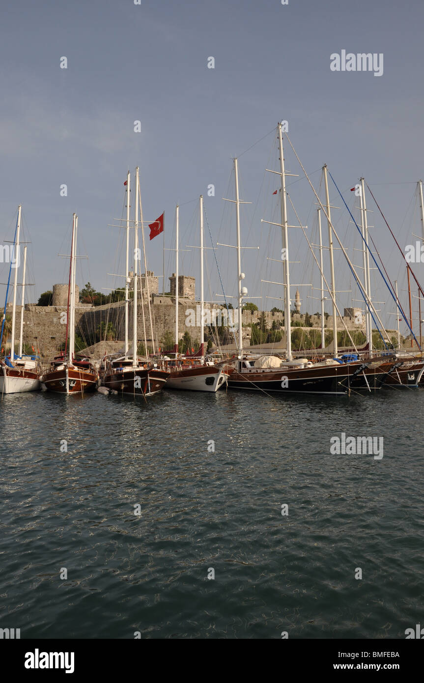 Bodrum harbor and boats Stock Photo - Alamy