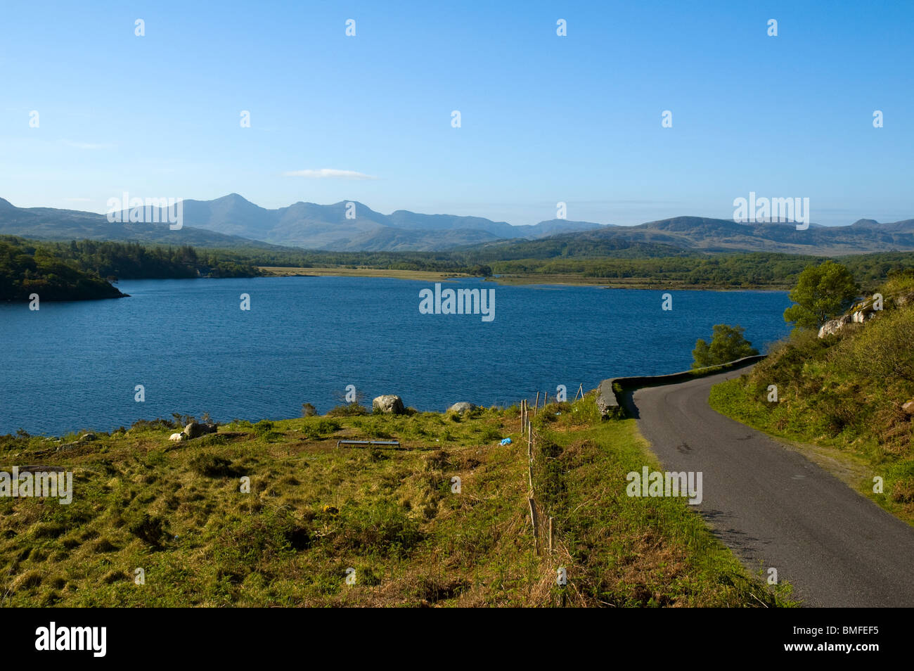 The Mullaghanattin mountains over Lough Caragh, Co. Kerry, Ireland ...