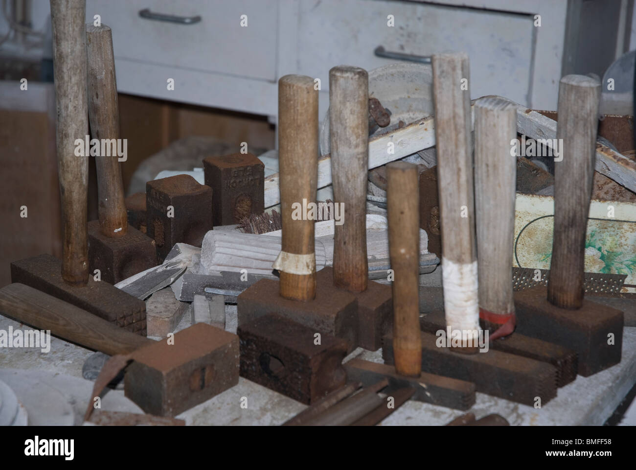 The artists sculpting tools Barbara Hepworth Gallery St Ives Cornwall ...