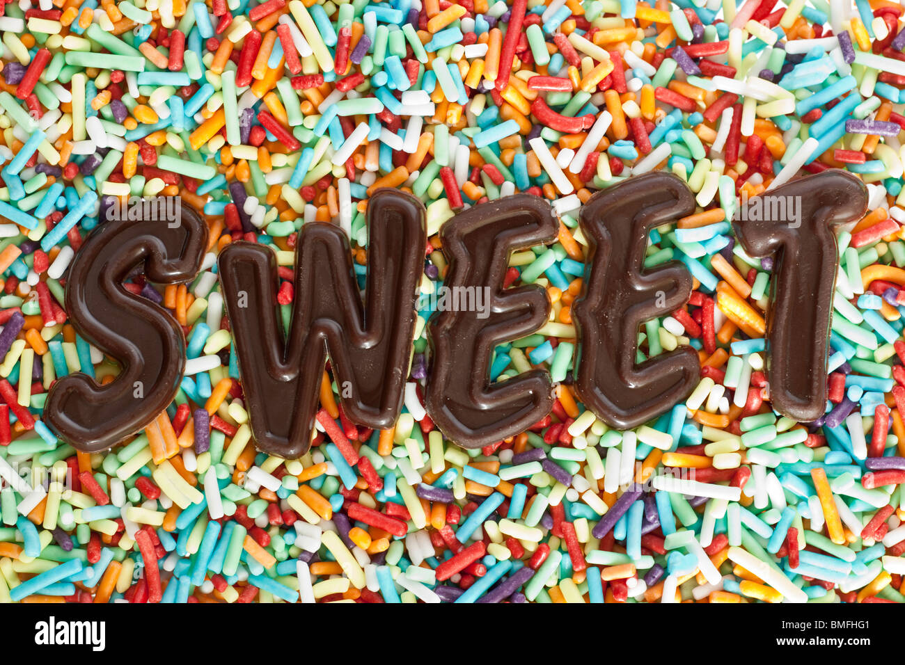 Sweet chocolate large lettering Stock Photo - Alamy