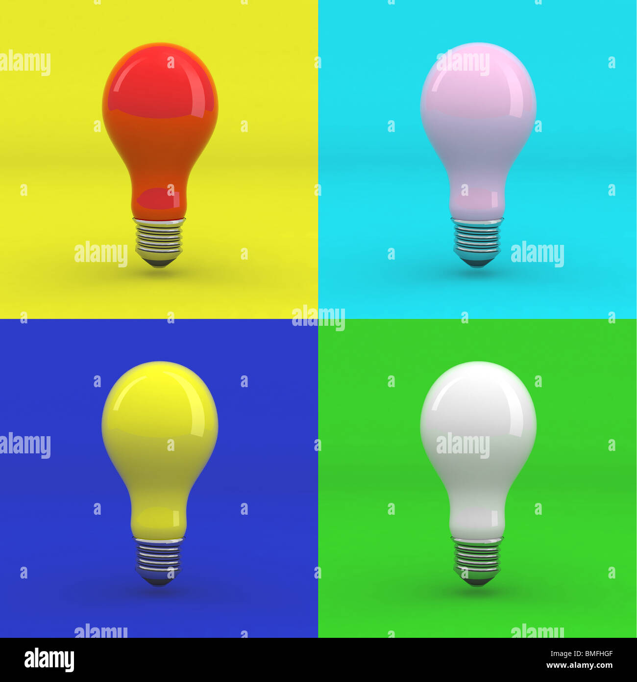 light bulb retro vintage pop art Stock Photo - Alamy
