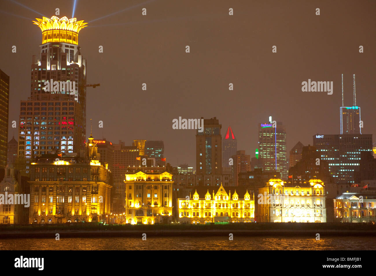 Skyline of The Bund at night, Shanghai, China Stock Photo - Alamy