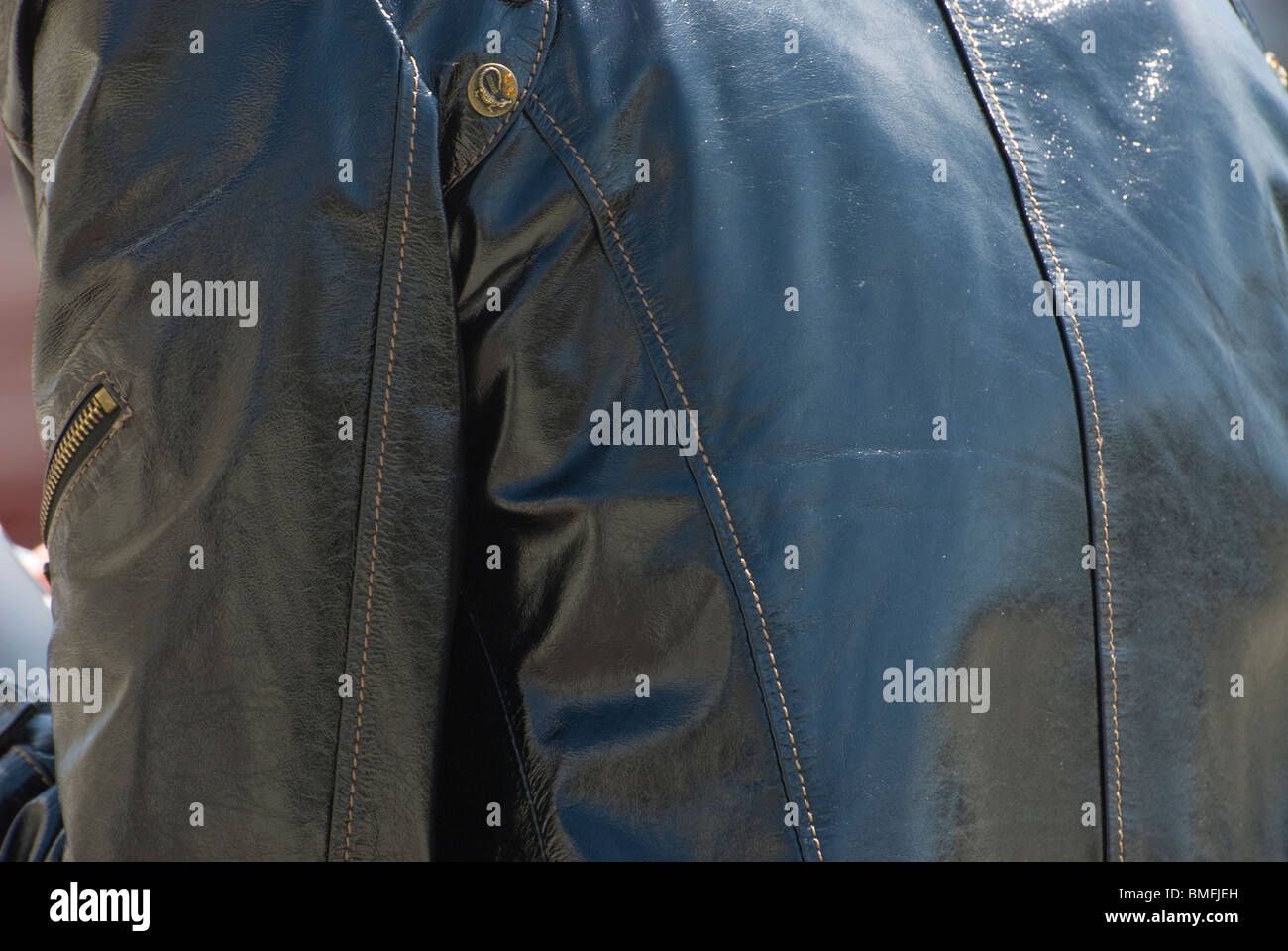 Black leather jacket Stock Photo - Alamy