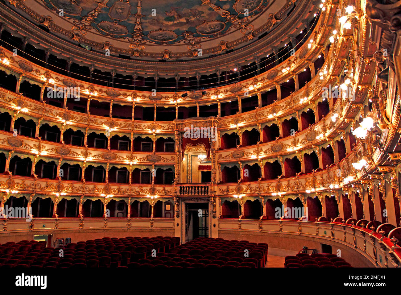 Fondazione Teatro Grande di Brescia. Theatre interior showing the ...