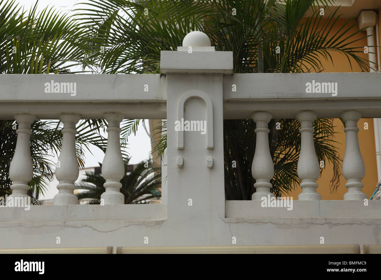 Balcony railing of a colonial style architecture, Gulangyu Island ...