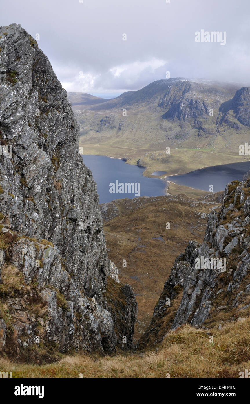 Carnmore and Fionn Loch from Beinn Lair, Fisherfield forest, Scotland ...