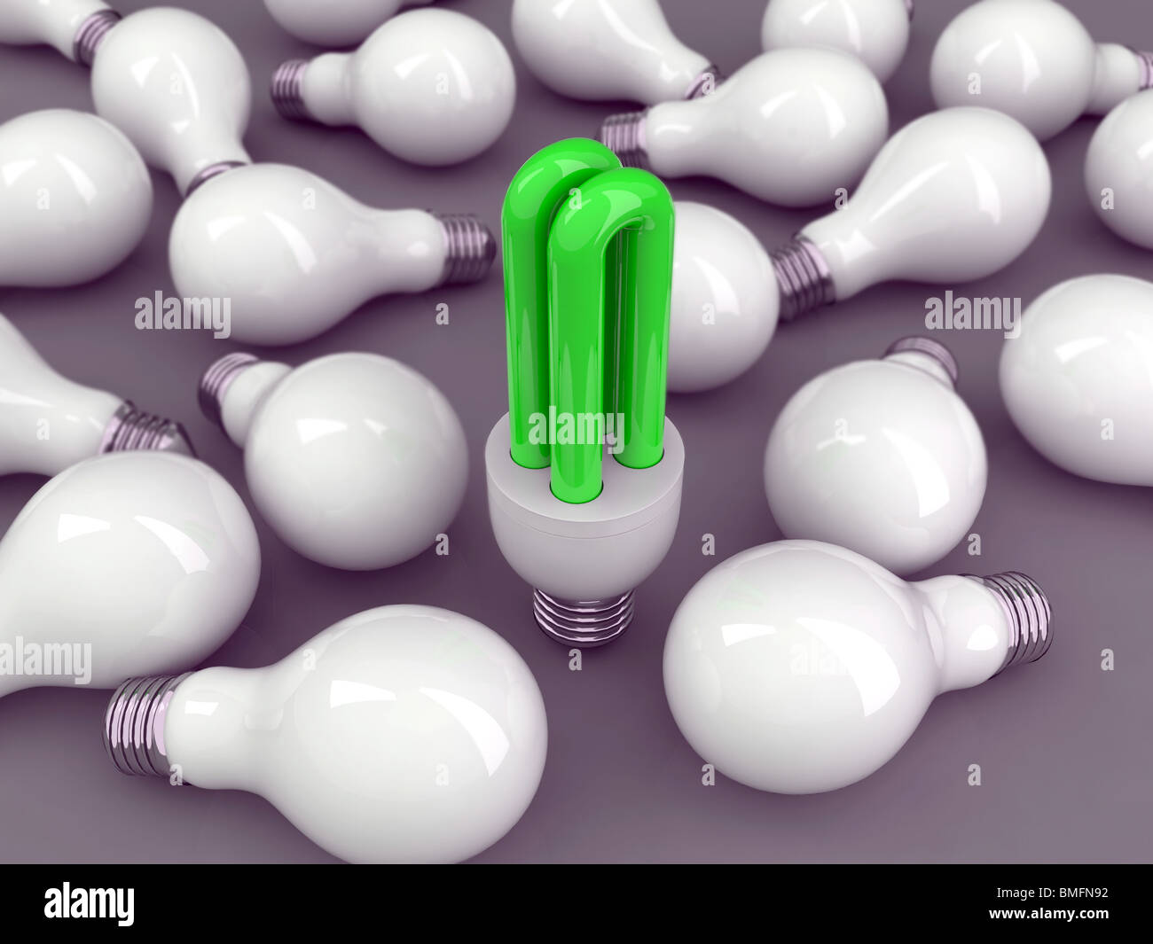 compact green fluorescent lamp Stock Photo - Alamy