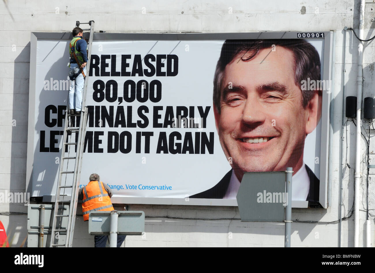 Anti Gordon Brown billboard during the General Election Stock Photo - Alamy