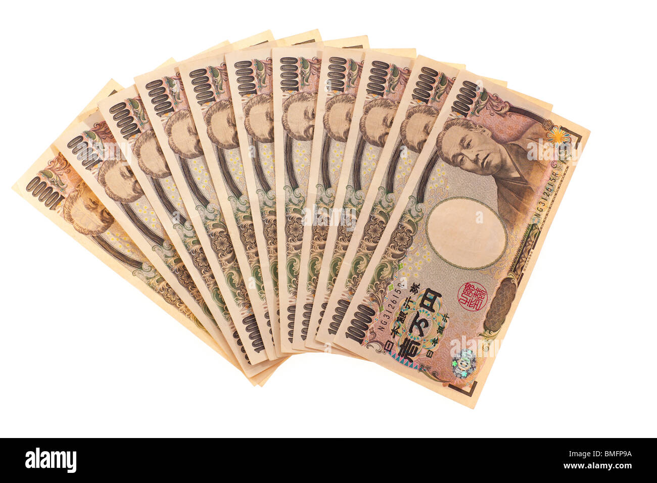 Japanese banknotes Cut Out Stock Images & Pictures - Alamy