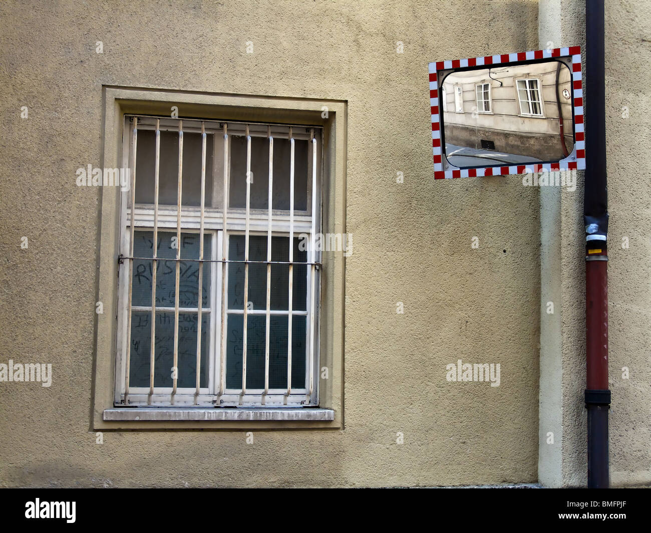 Barred window of an old prison Stock Photo - Alamy