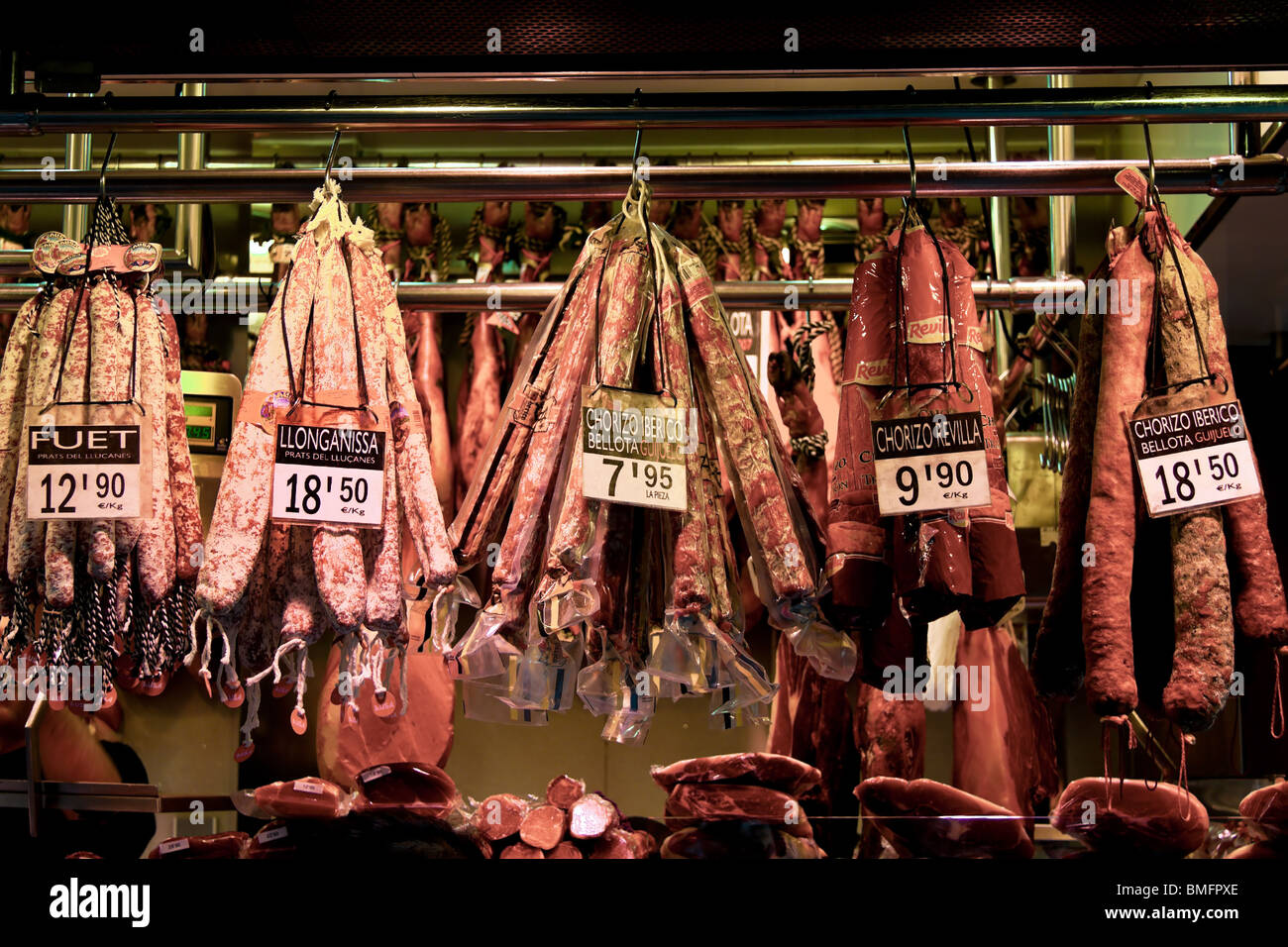 Meat in a butcher shop Stock Photo - Alamy