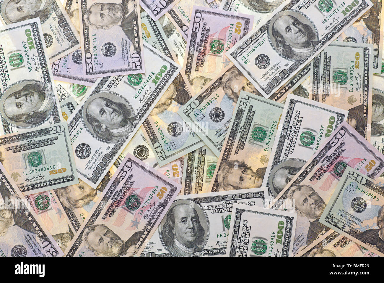 Banknotes from America. American dollar notes for background Stock ...