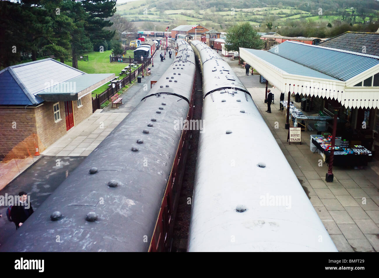 A station on a railway line in the countryside Stock Photo - Alamy
