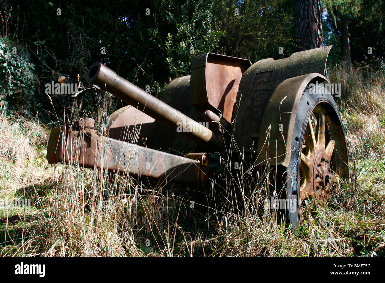 old military cannon left abandoned in field Stock Photo - Alamy