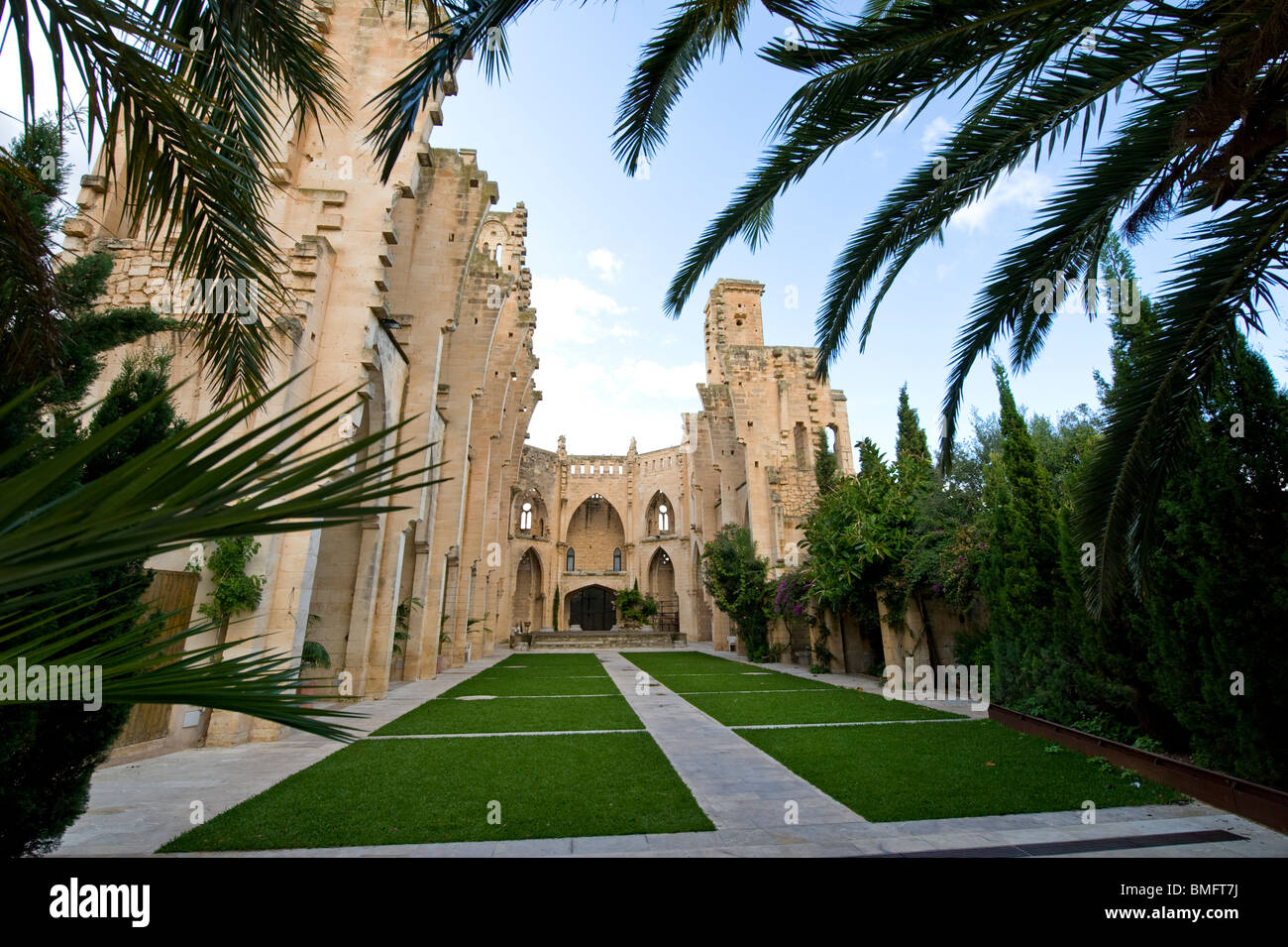 The incomplete church Eglesia Nova in Son Servera, Majorca in Spain ...