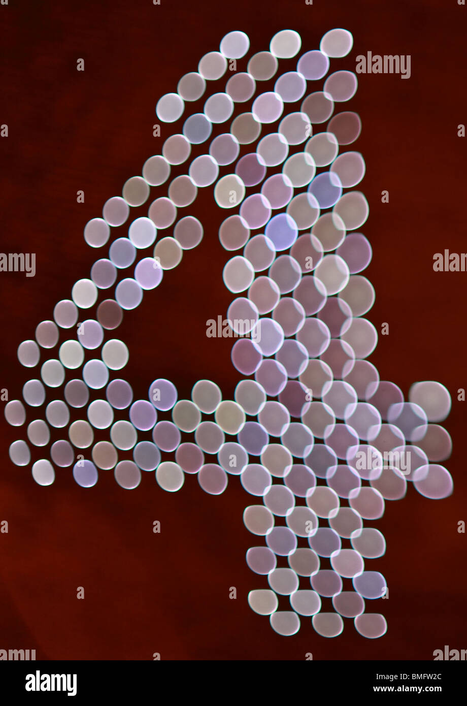 Number 4 Four Lights Bokeh fourth Stock Photo - Alamy