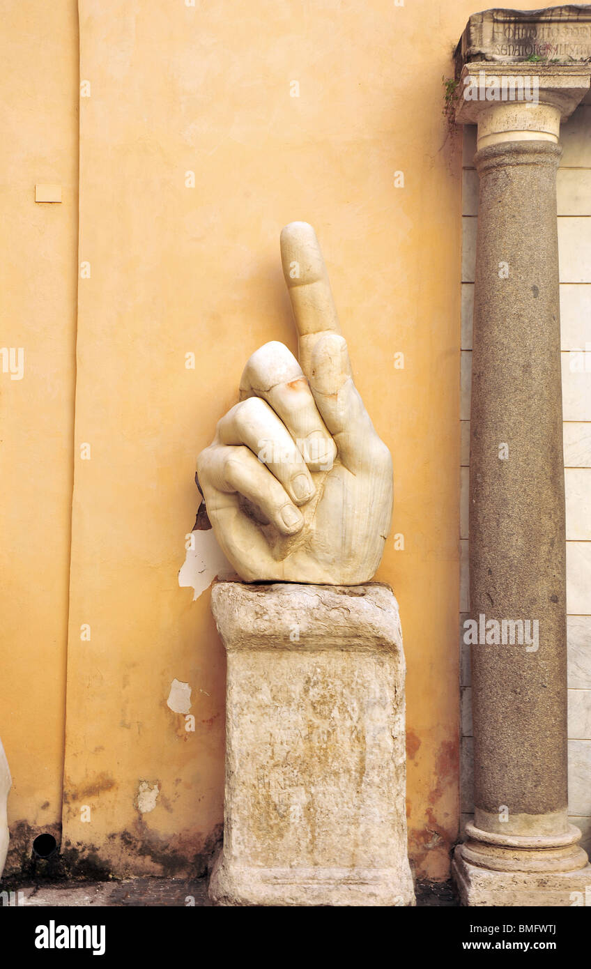 The Capitoline Museums: hand of a gigantic statue of Emperor ...