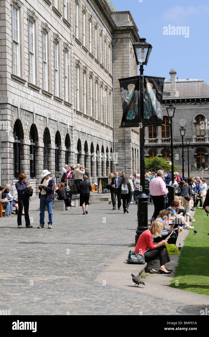 Fellows Square and Trinity College Dublin Ireland The Library entrance ...