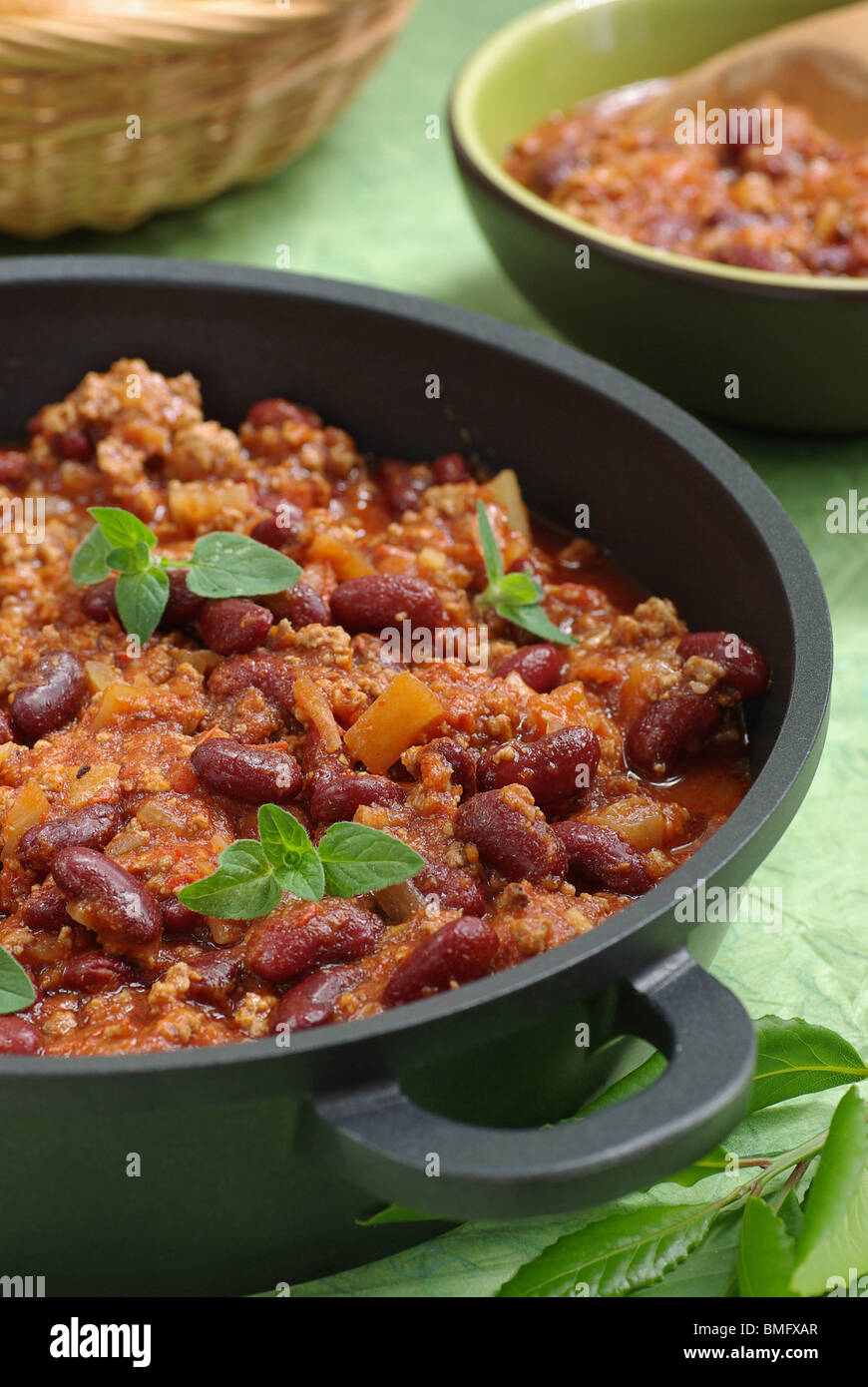 Pot of Chili Con Carne on a Table Stock Photo - Alamy