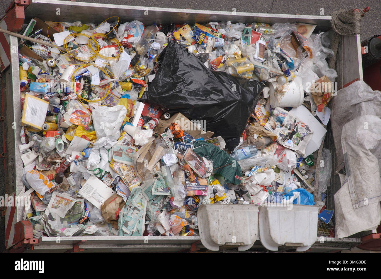 Garbage trucks from the top Stock Photo - Alamy
