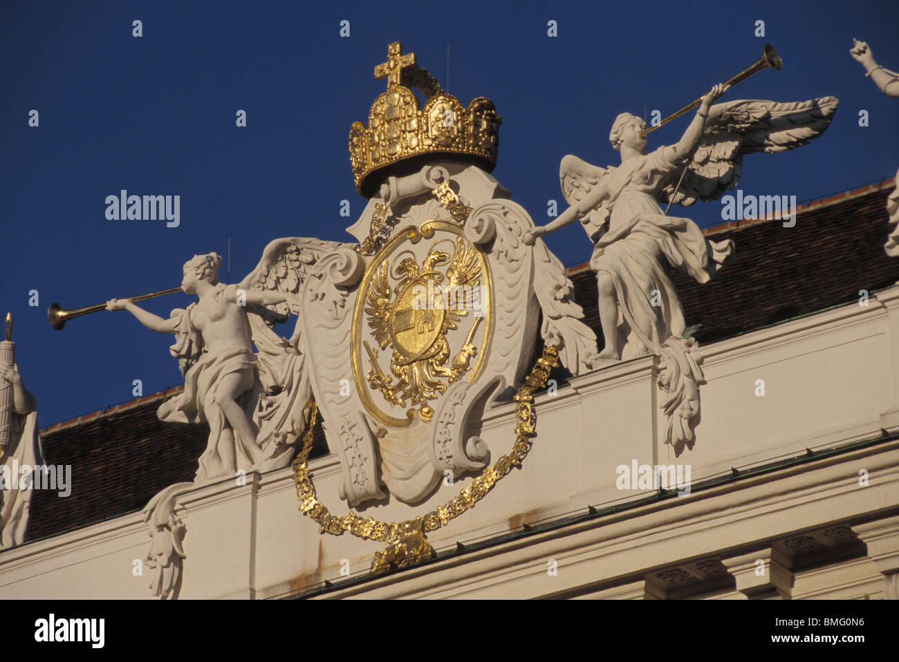 The coat of arms of Emperor Charles VI in Vienna's Hofburg Stock Photo ...