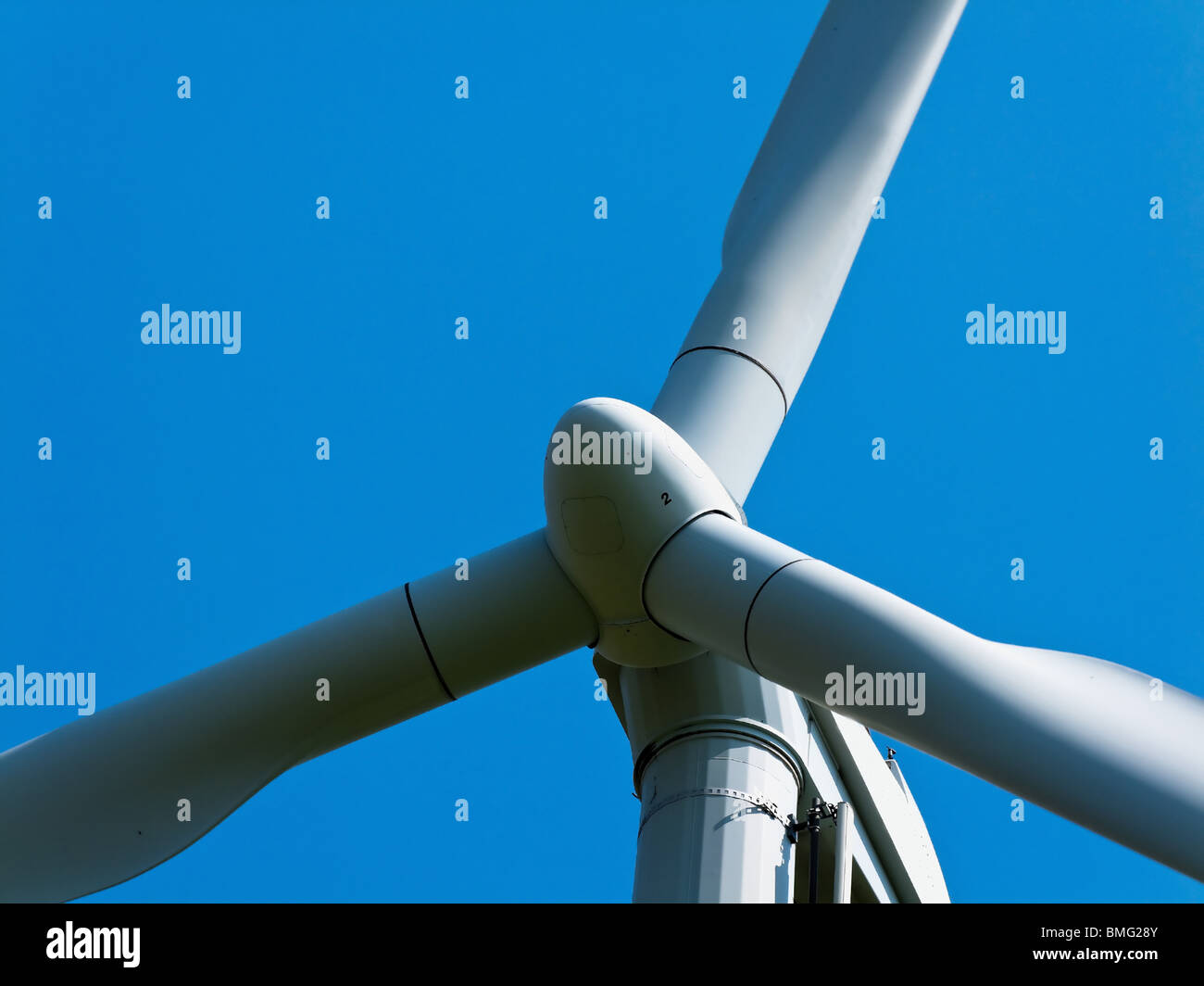 Wind power alternative energy through windmill with blue sky Stock ...