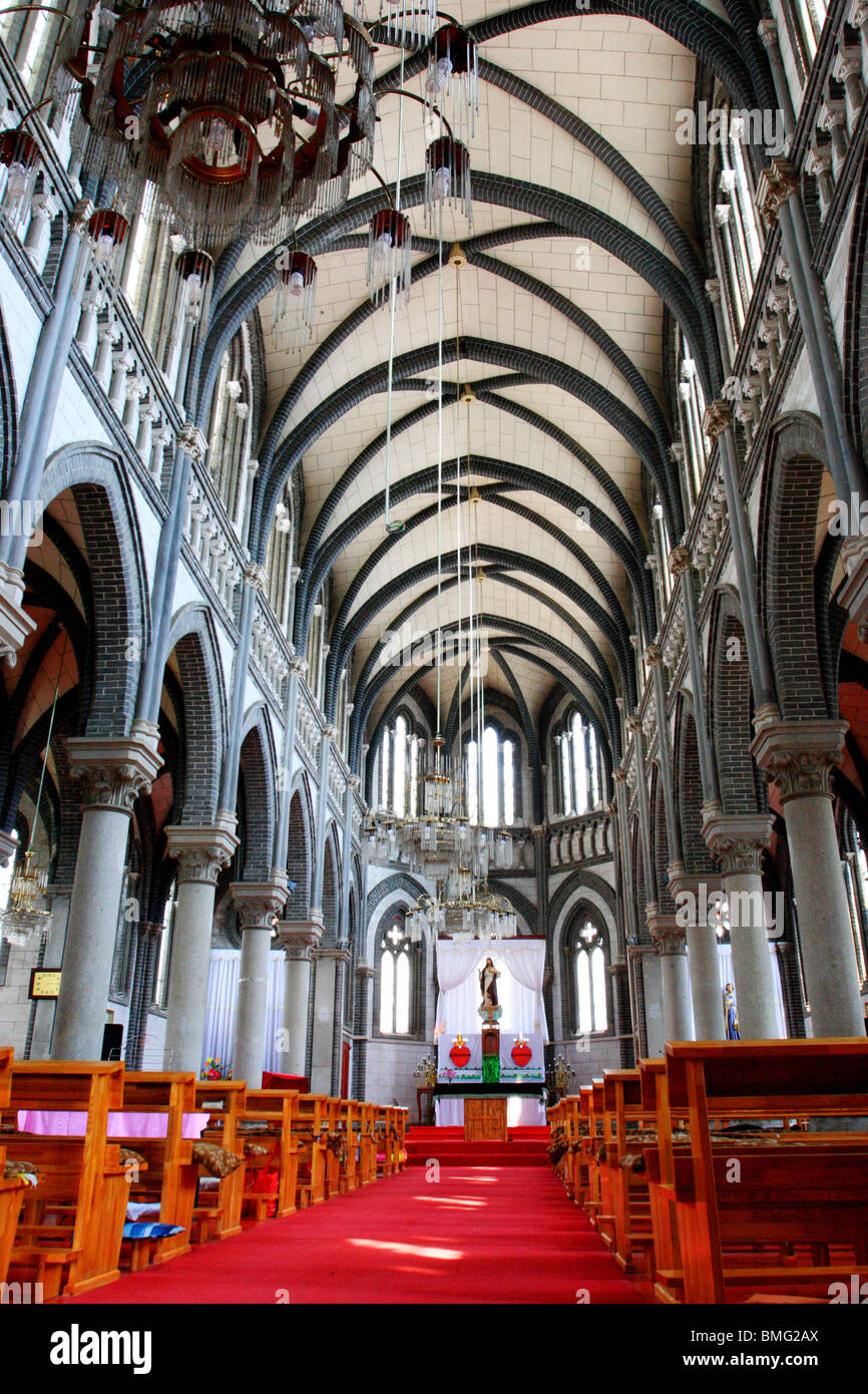 Interior of The Catholic Church, Jilin, Jilin Province, China Stock ...