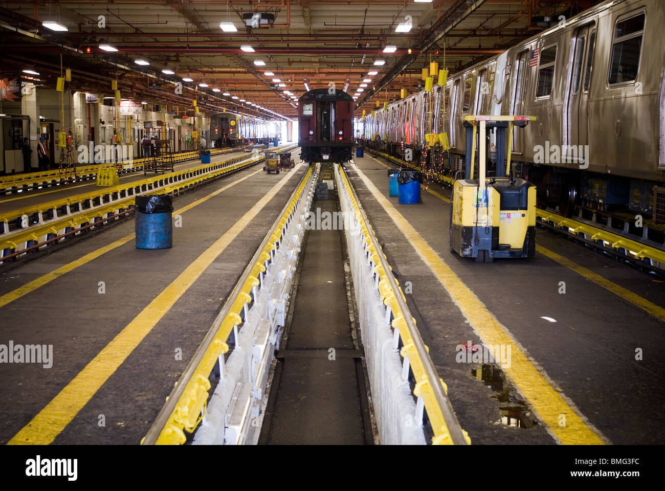 A non-revenue Redbird subway car in the Coney Island Train Yard ...