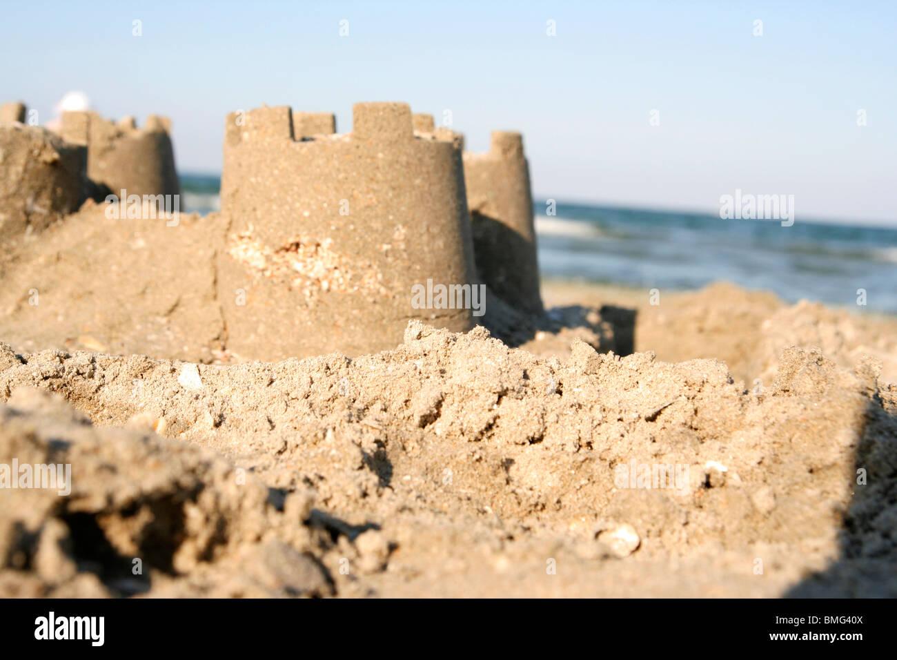 Sand castle on the beach Stock Photo - Alamy