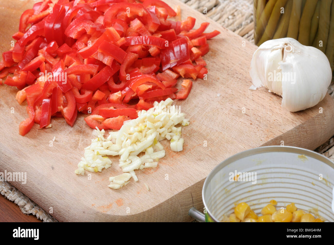 Vegetables cutted in small pieces Stock Photo - Alamy