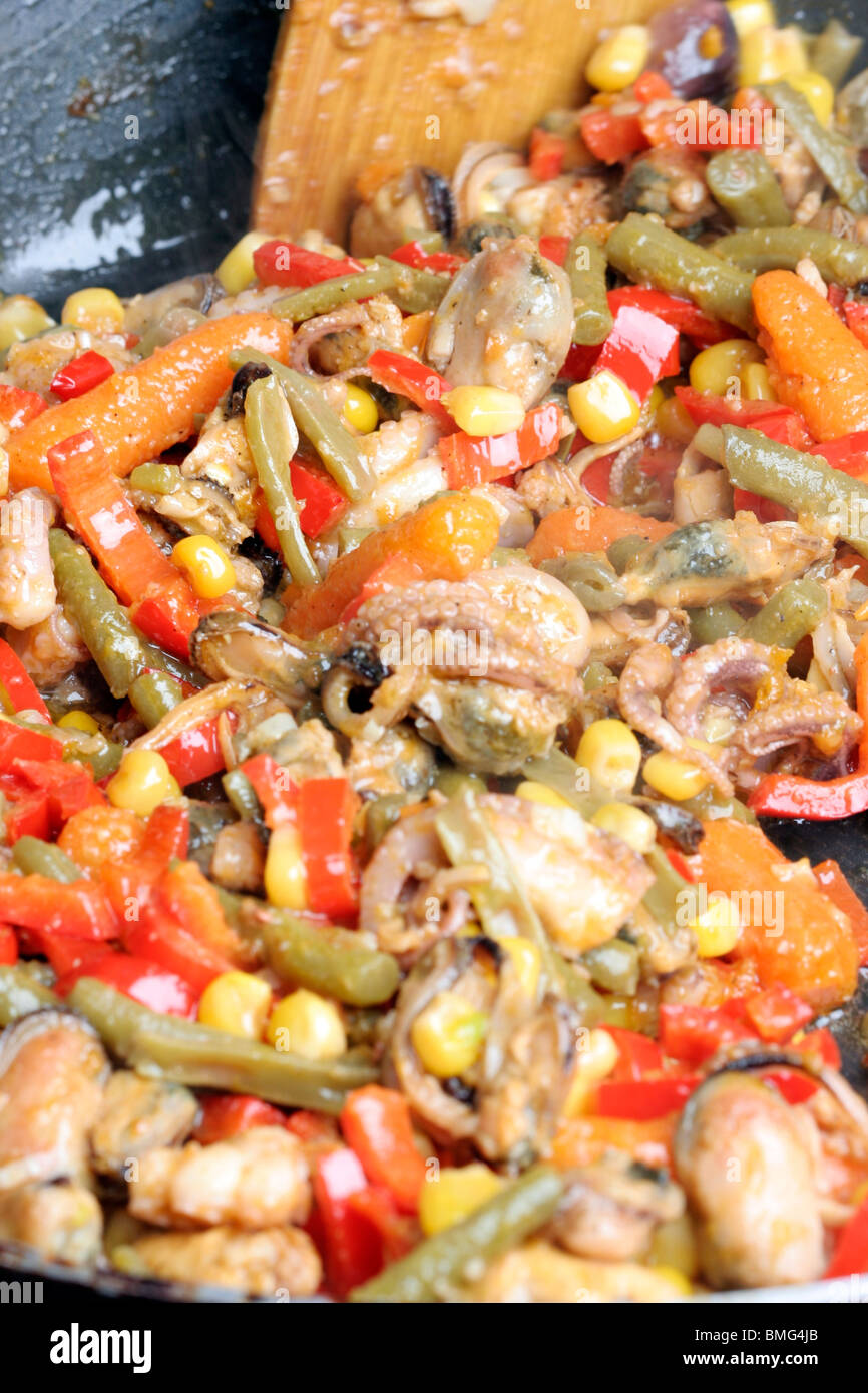 Cooking mexican food with vegetables Stock Photo - Alamy