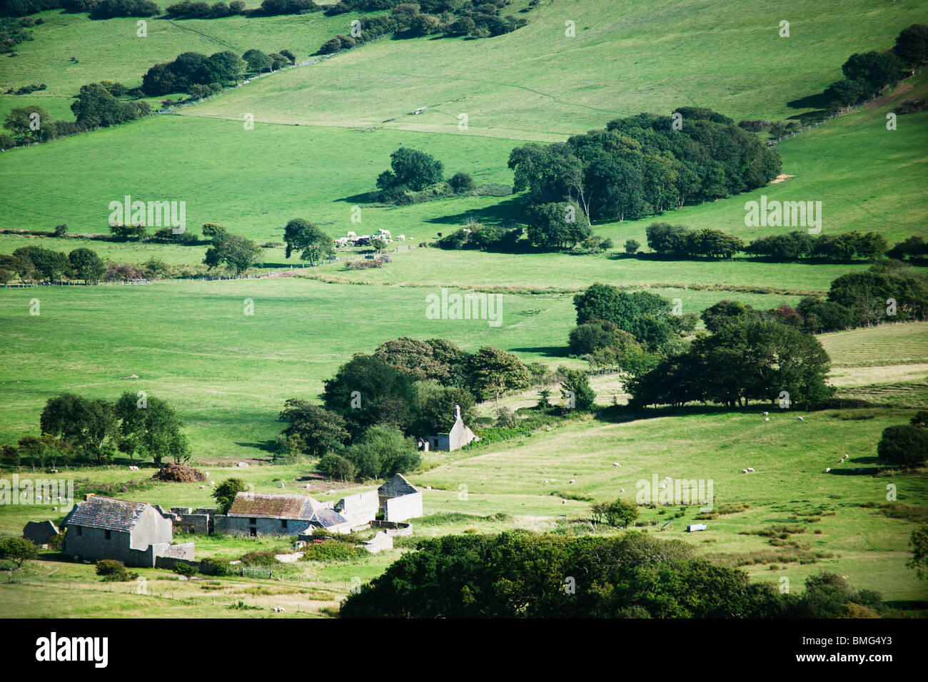 the view over dorset countryside from whiteways hill on army training ...