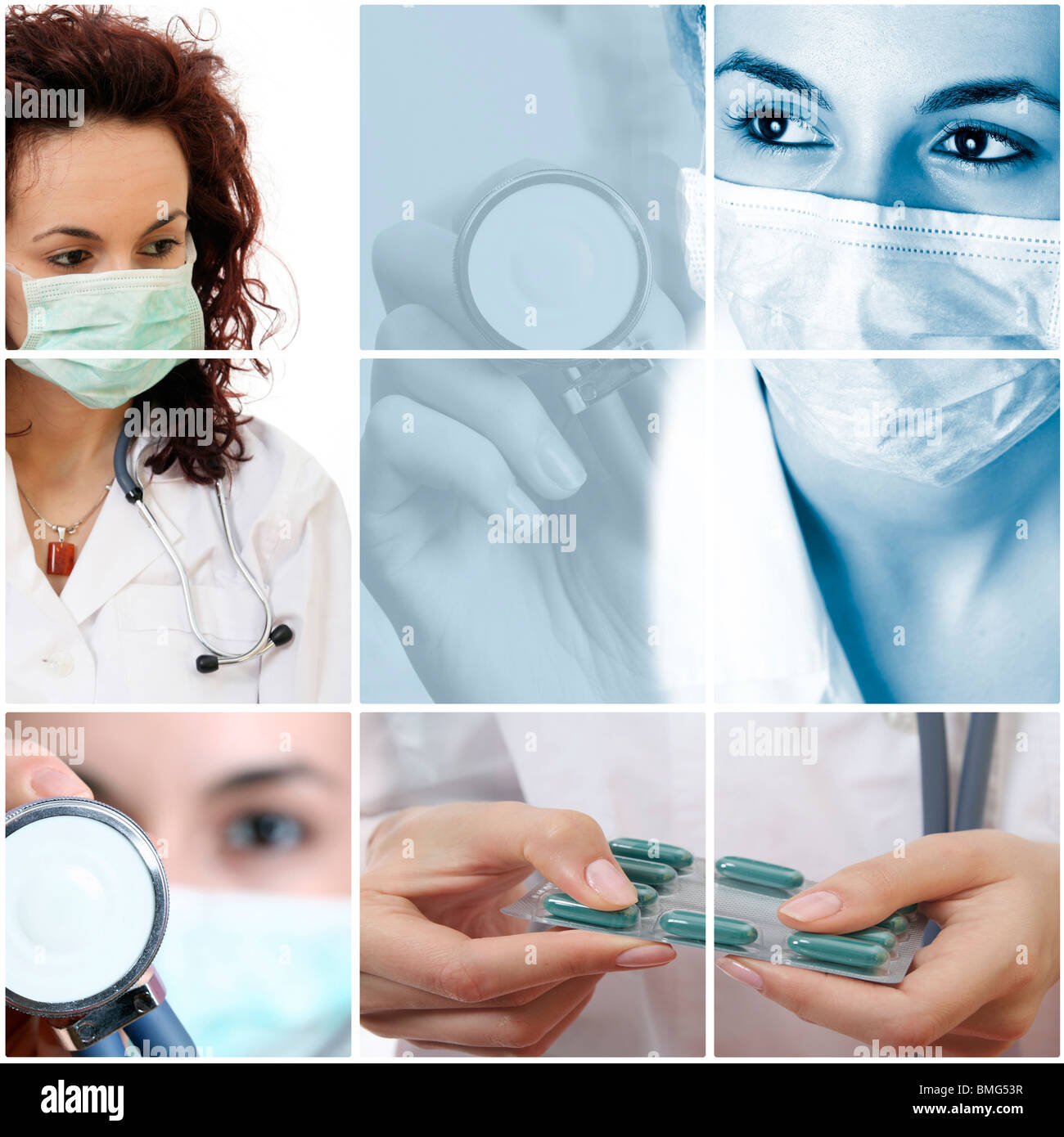 Professional young doctors at work. Collage Stock Photo - Alamy