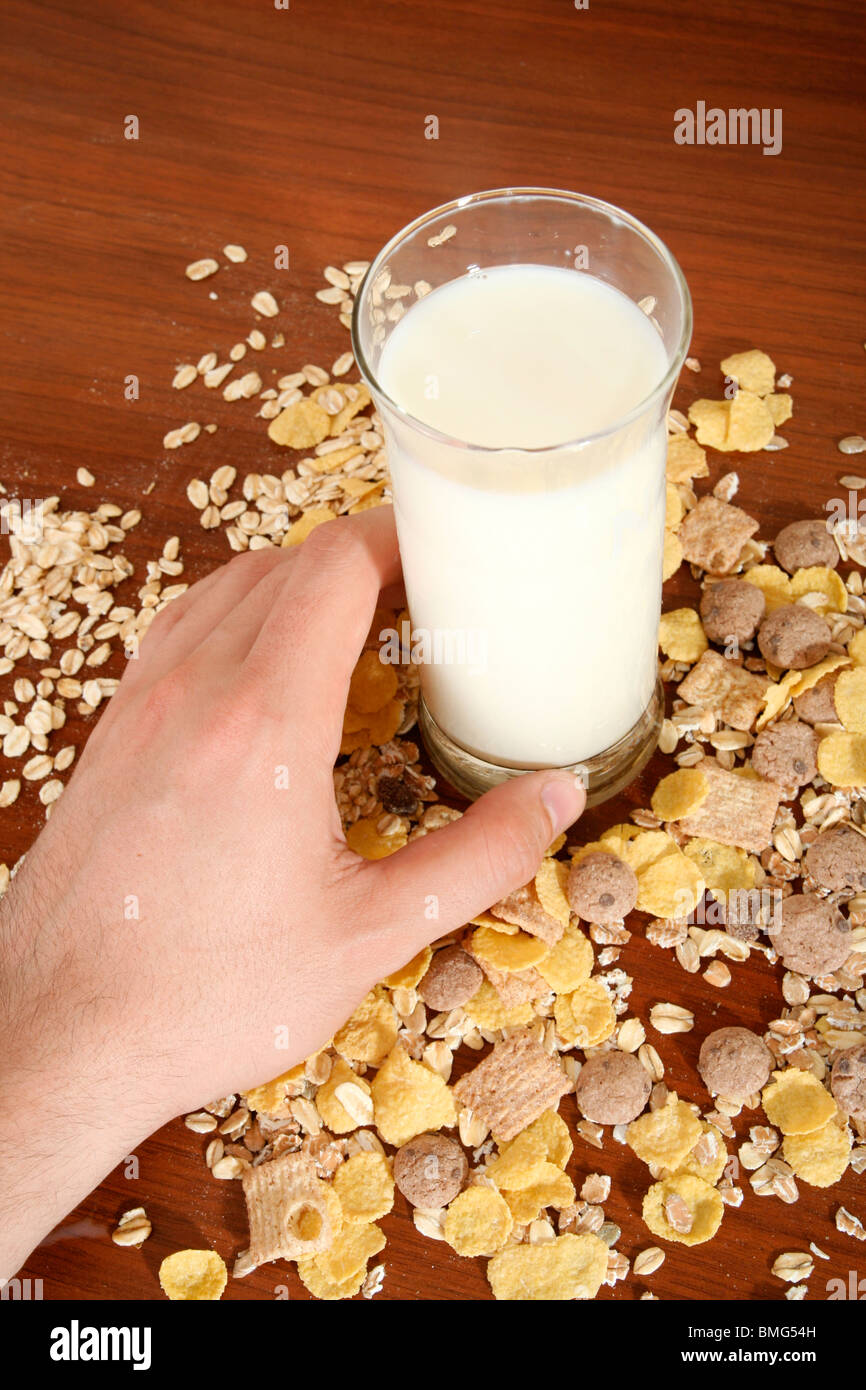 Healthy snack with glass of water hands hi-res stock photography and ...