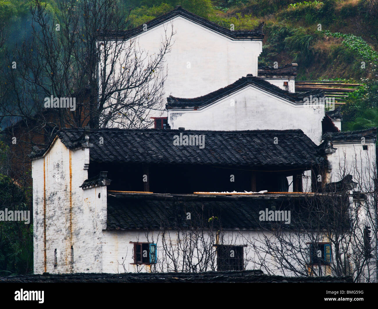 Traditional Hui style homes, Wuyuan, Jiangxi Province, China Stock ...