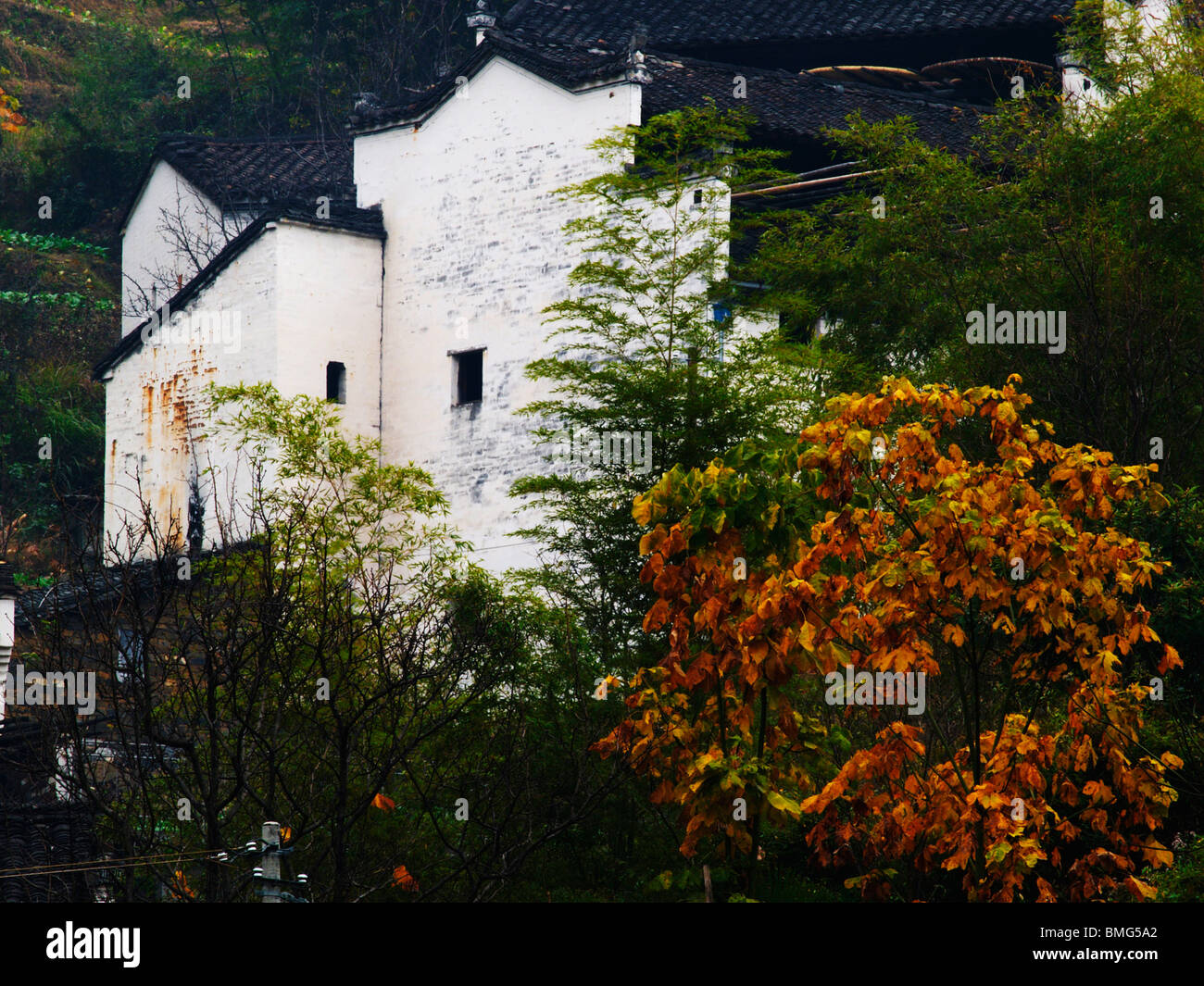 Traditional Hui style homes, Wuyuan, Jiangxi Province, China Stock ...