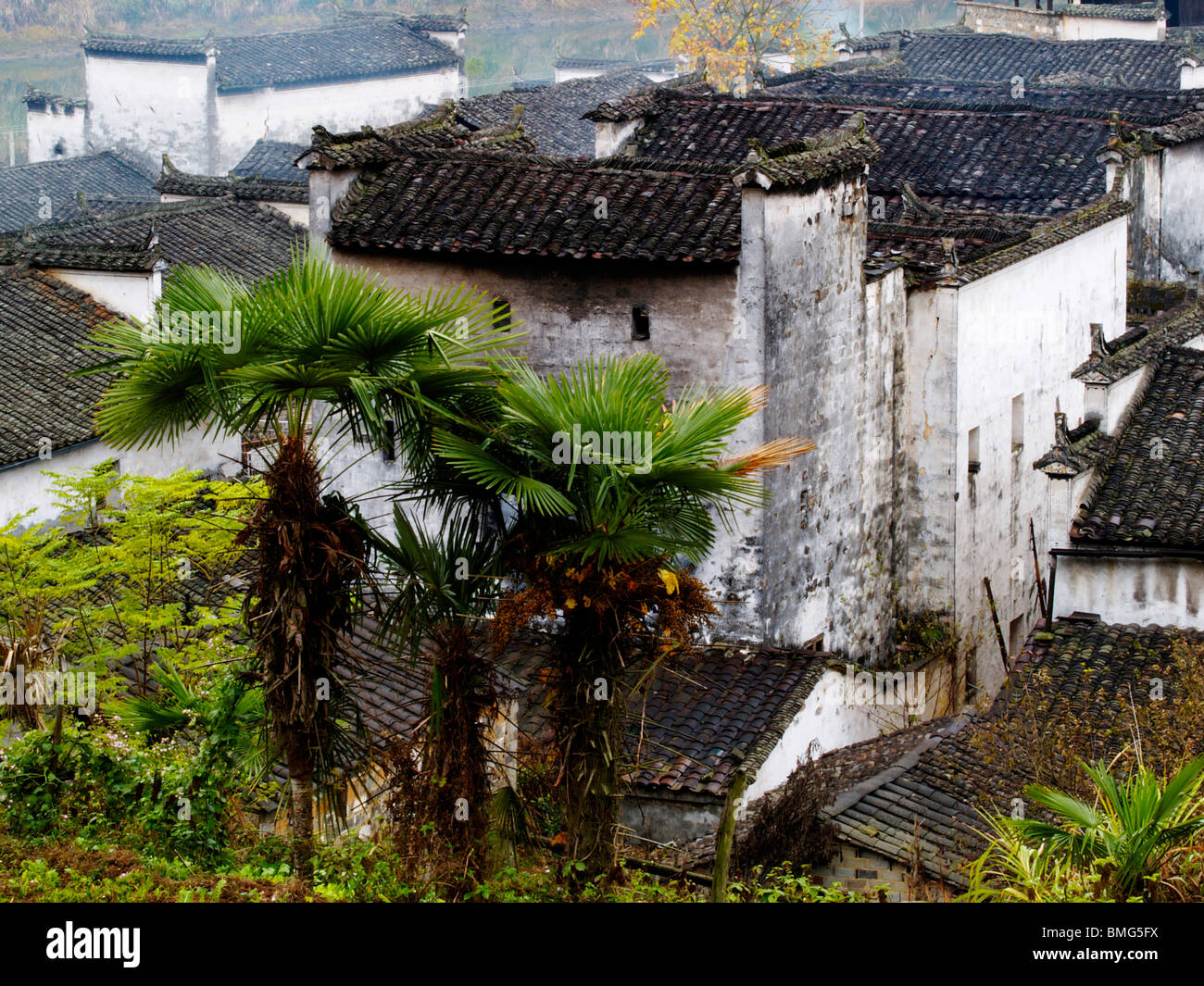 Traditional Hui style homes, Wuyuan, Jiangxi Province, China Stock ...