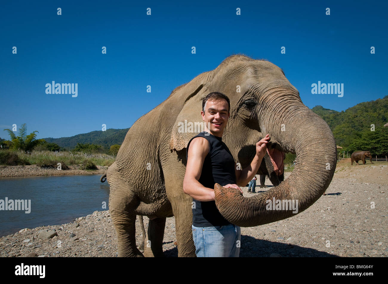 THAILAND, NORTH OF CHIANG MAI: Lek's elephant farm for rescued ...