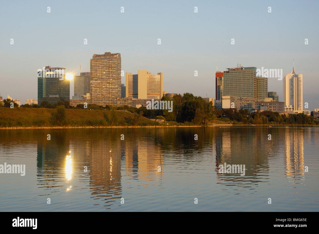 View of the New Danube City Stock Photo - Alamy