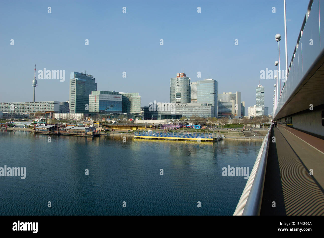 View of the New Danube-City from Reichs-Bridge Stock Photo - Alamy