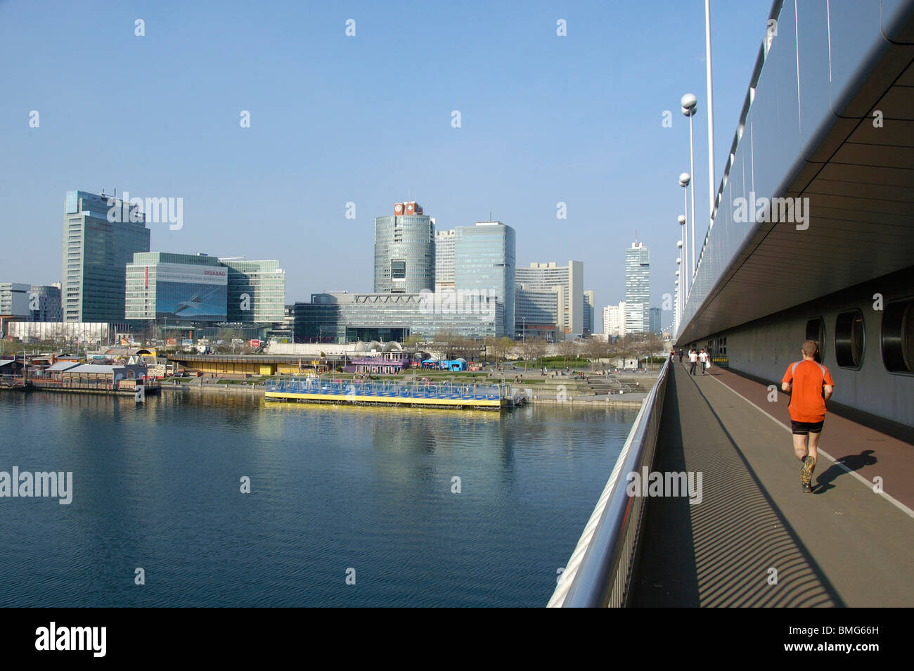 View of the New Danube-City from Reichs-Bridge Stock Photo - Alamy