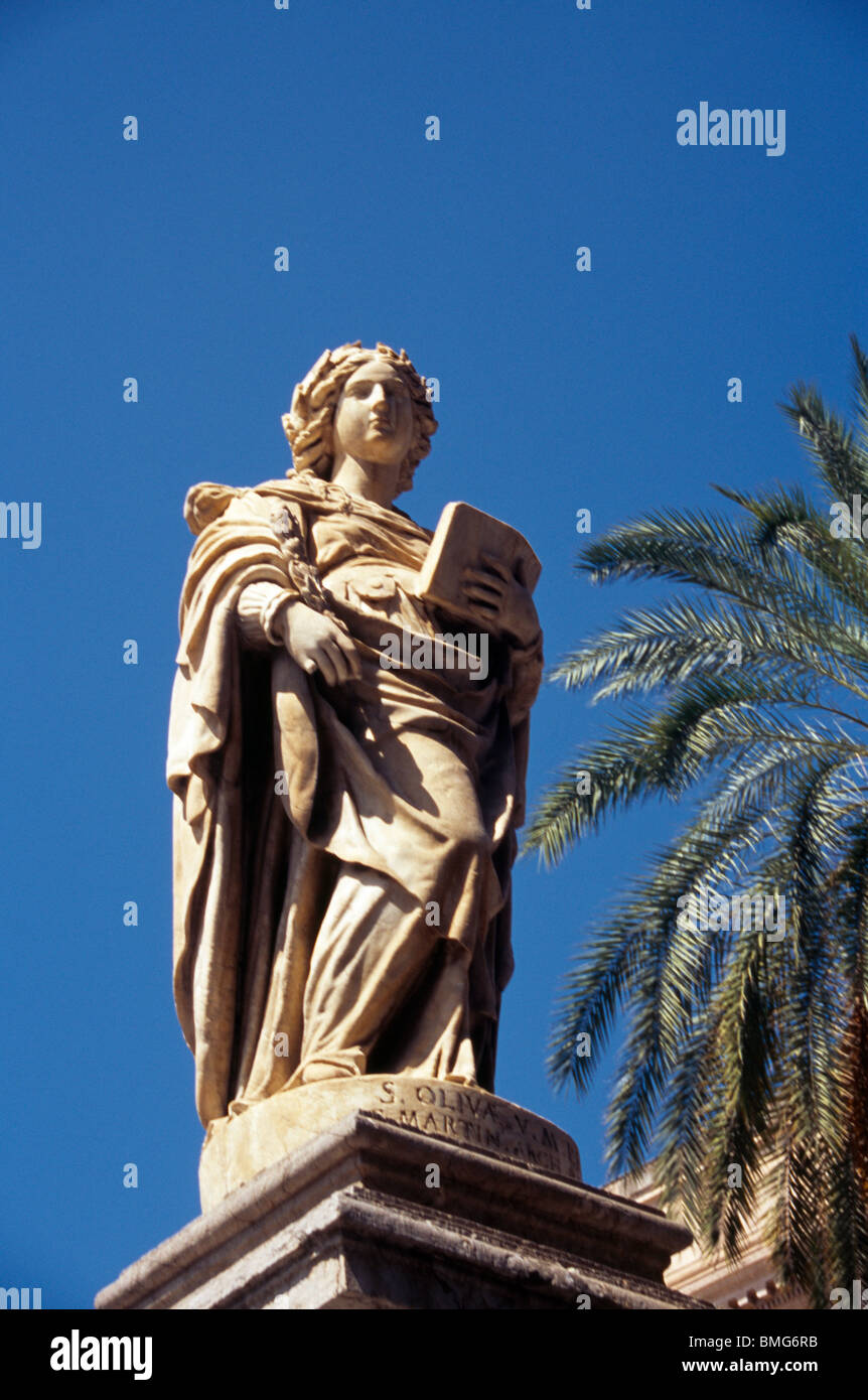 Palermo Sicily Italy Statue Of Saint Oliva Outside Palermo Cathedral ...