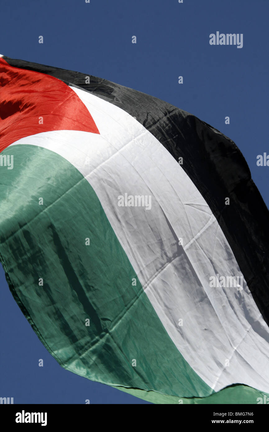 palestine flag and blue sky Stock Photo - Alamy