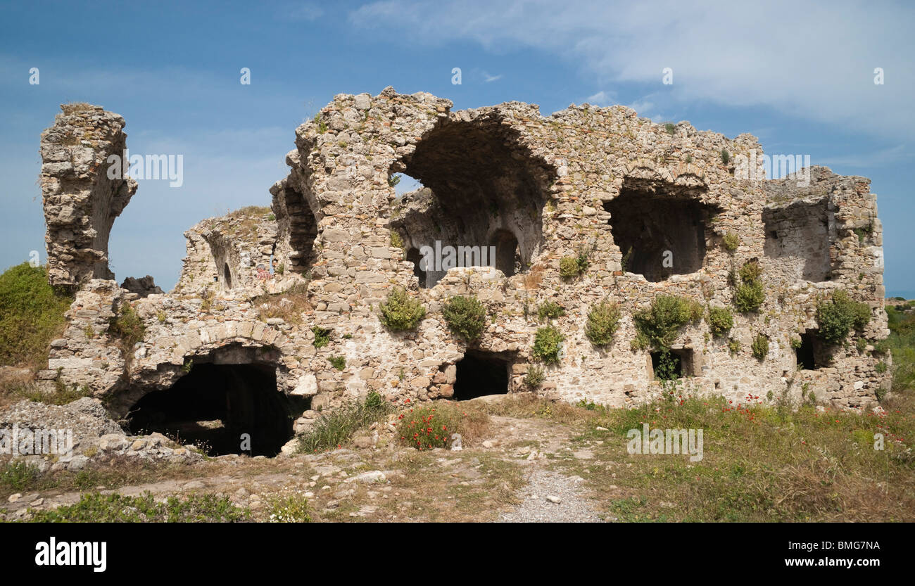 Turkey Antalya - Side, ruins of the Byzantine Hospital on the old city ...
