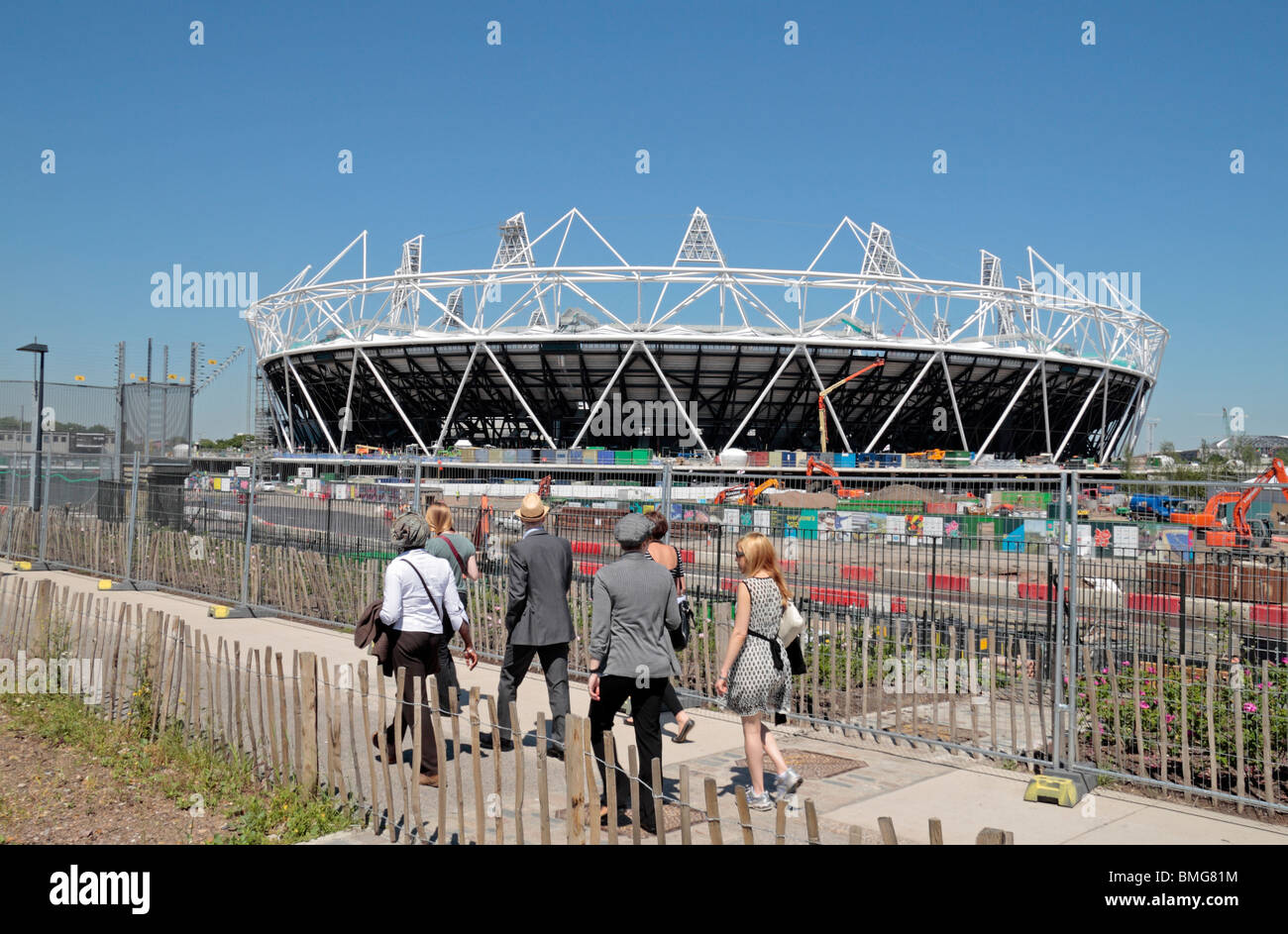 Tourists on the Greenway visiting the partly constructed (June 2010 ...