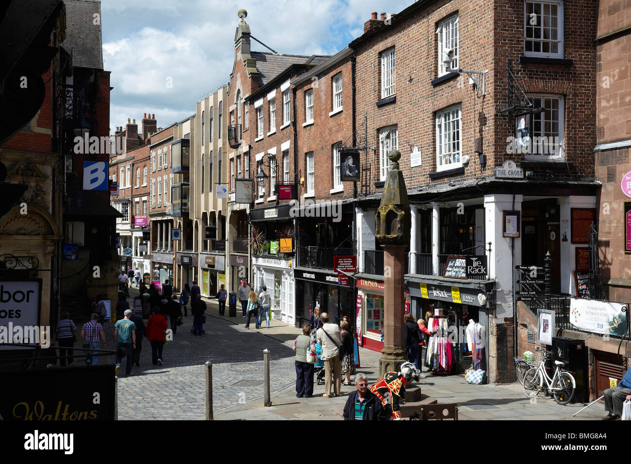 The Cross and Watergate Street, Chester, North West England Stock Photo ...