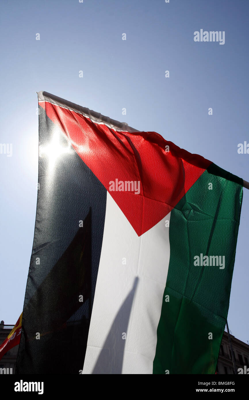palestinian flag and blue sky Stock Photo - Alamy