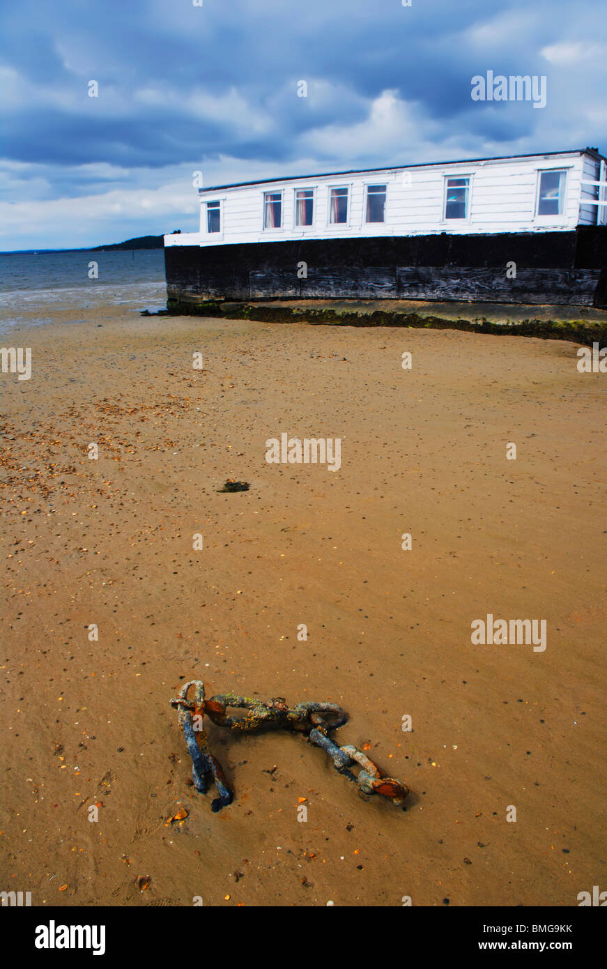 poole bay and harbour at the sea channel between studland beach and ...